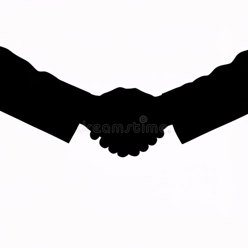 Silhouette of a Handshake between Two Individuals in Black Against a ...