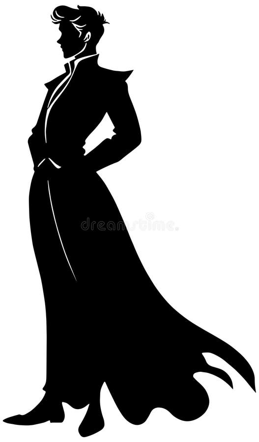 Silhouette of a Handsome Cartoon Prince. Generative AI Stock Vector ...