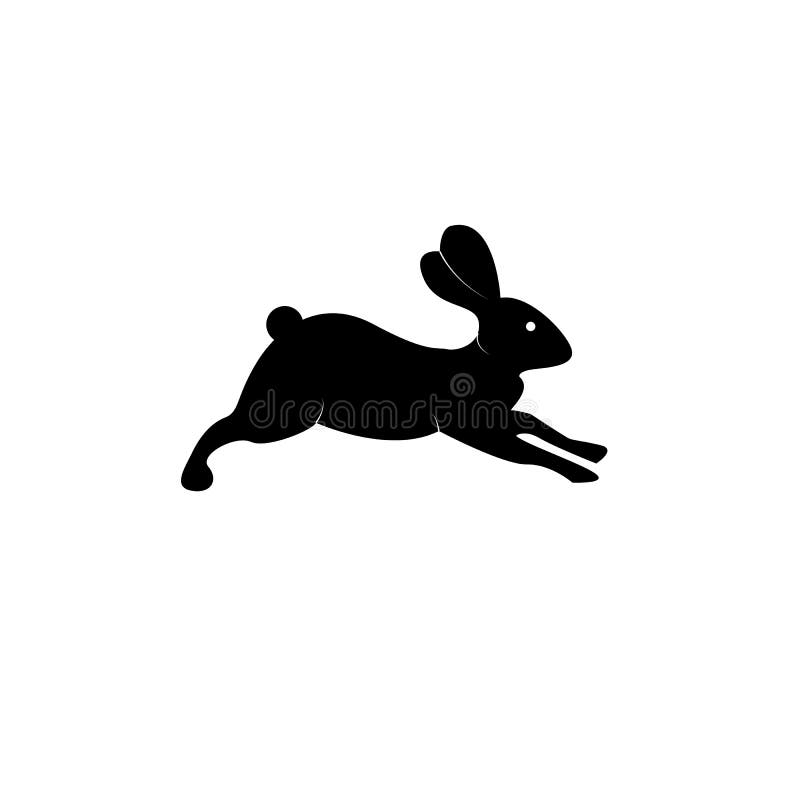 Silhouette Hare Icon Vector Illustration Stock Vector - Illustration of ...
