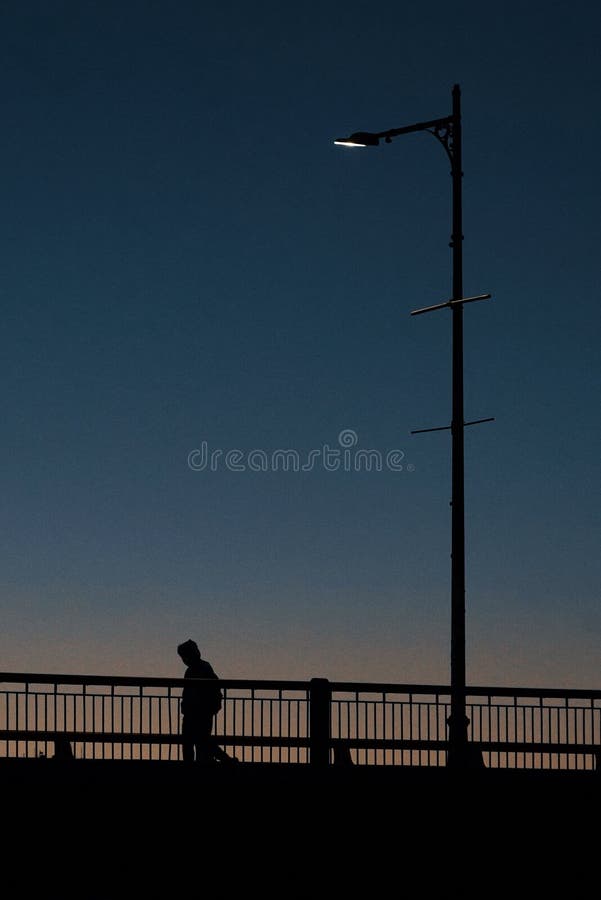 Silhouette on Harvard Bridge Stock Photo - Image of golden ...