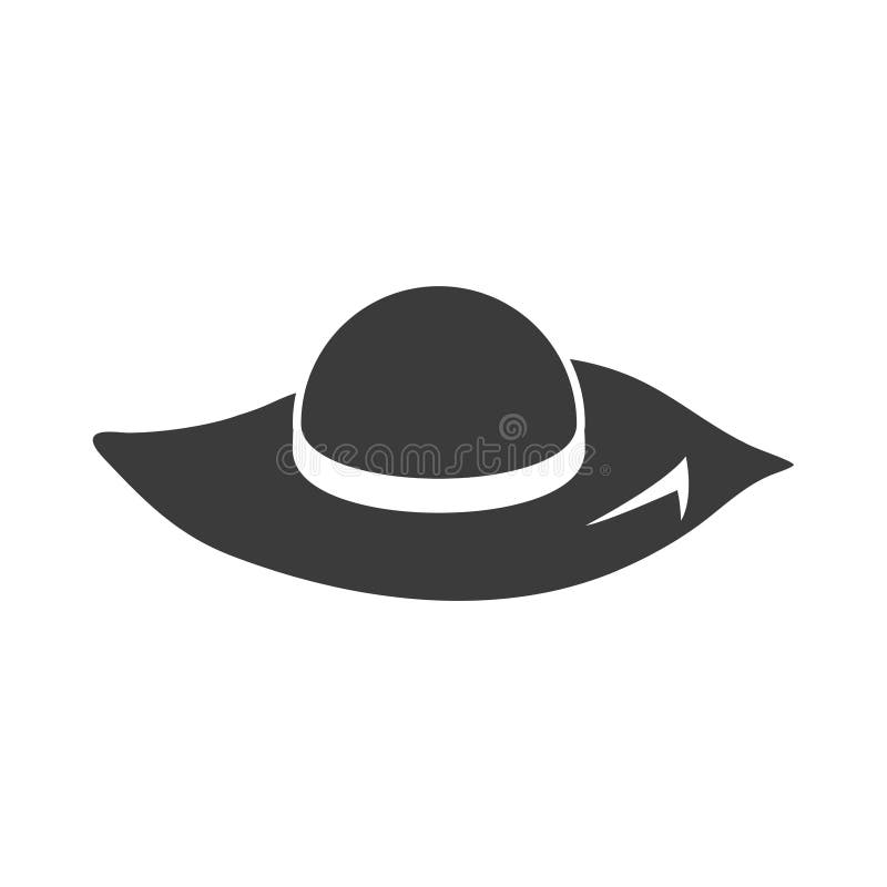 Silhouette of Hat Summer Female Stock Illustration - Illustration of ...