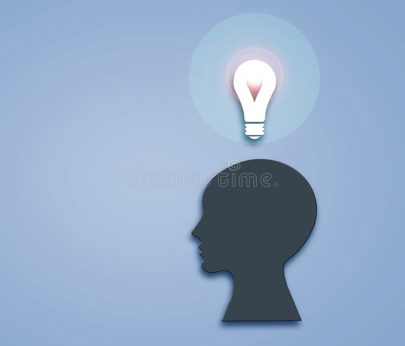 Silhouette of a Head with Lamp, Uncontrolled Thoughts, Freedom of ...