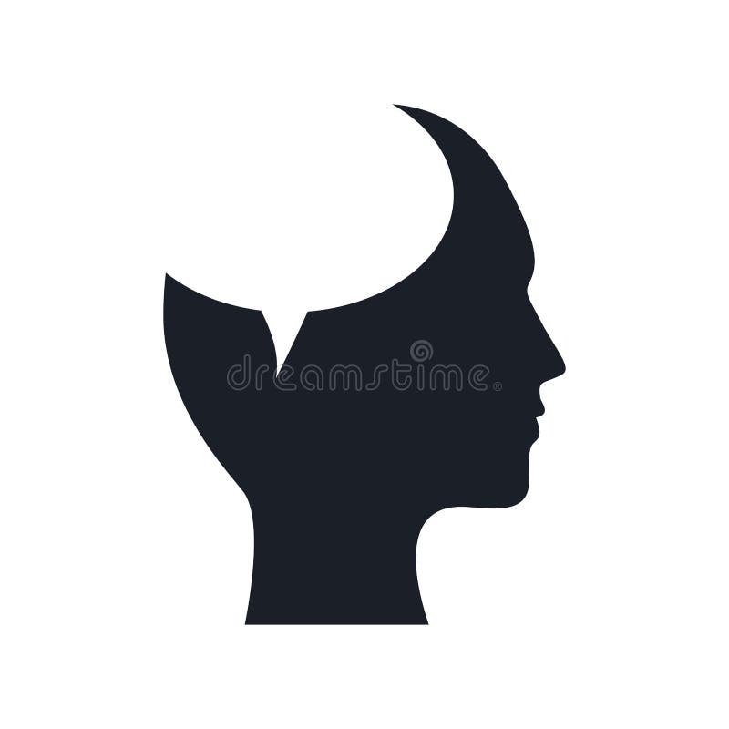 Silhouette Head Male Bubble Speech Outline Stock Illustration ...