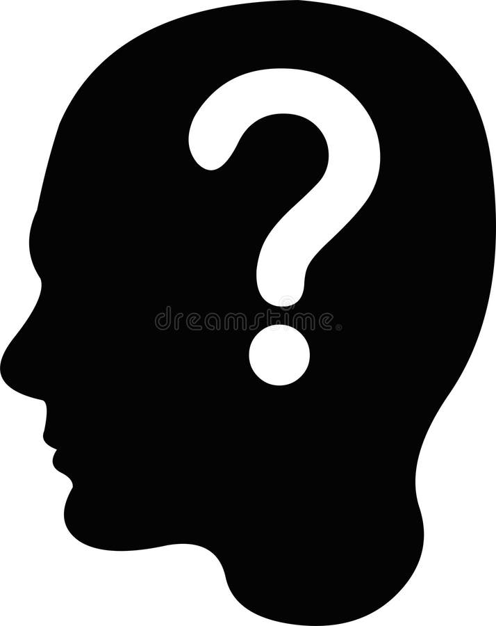 Silhouette Head Profile Question Mark Stock Vector - Illustration of ...