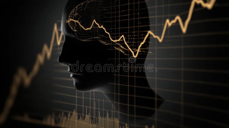Silhouette of a Human Head with Graph Lines Representing Artificial ...