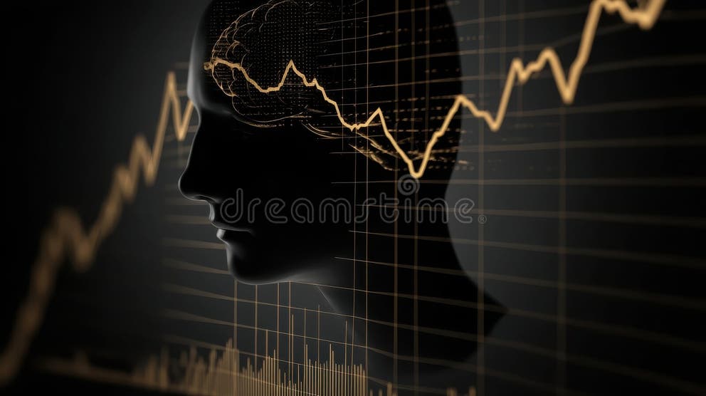 Silhouette of a Human Head with Graph Lines Representing Artificial ...