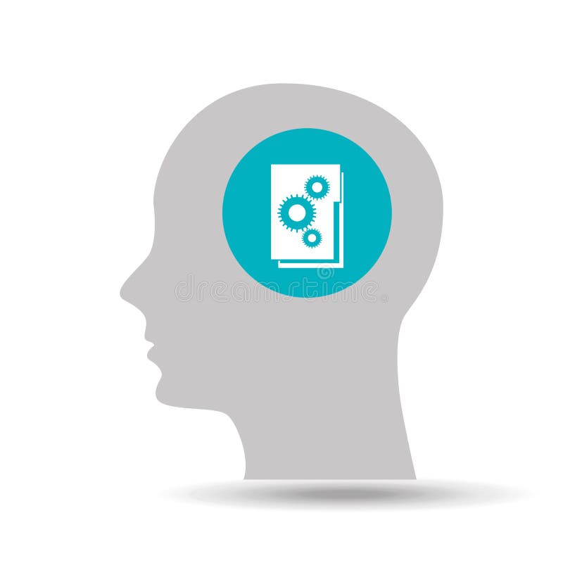 Silhouette Head Solution Team Work Icon Graphic Stock Illustration ...