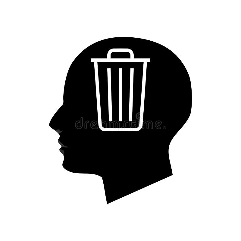 Silhouette of the Head. Chaotic Thoughts. Confused Thinking. Vector ...