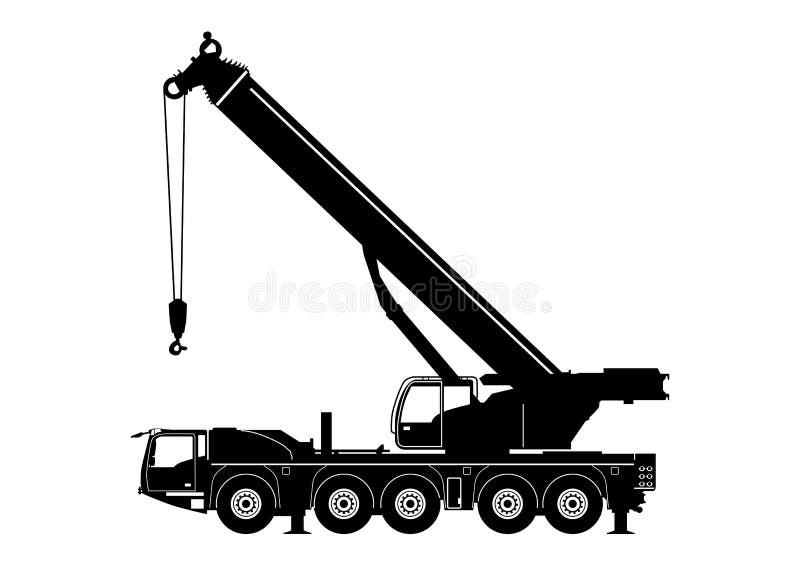 Telescopic Mobile Crane. Vector Stock Vector - Illustration of view ...