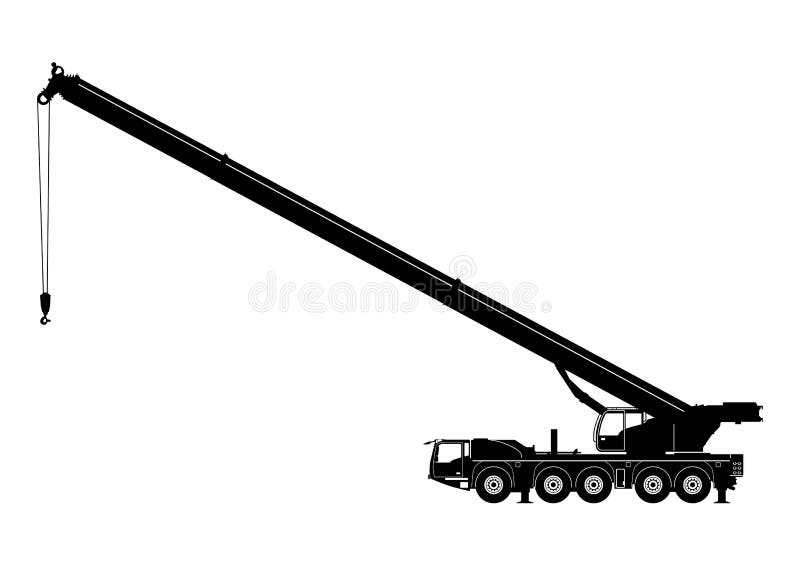 Telescopic Mobile Crane. Vector Stock Vector - Illustration of power ...