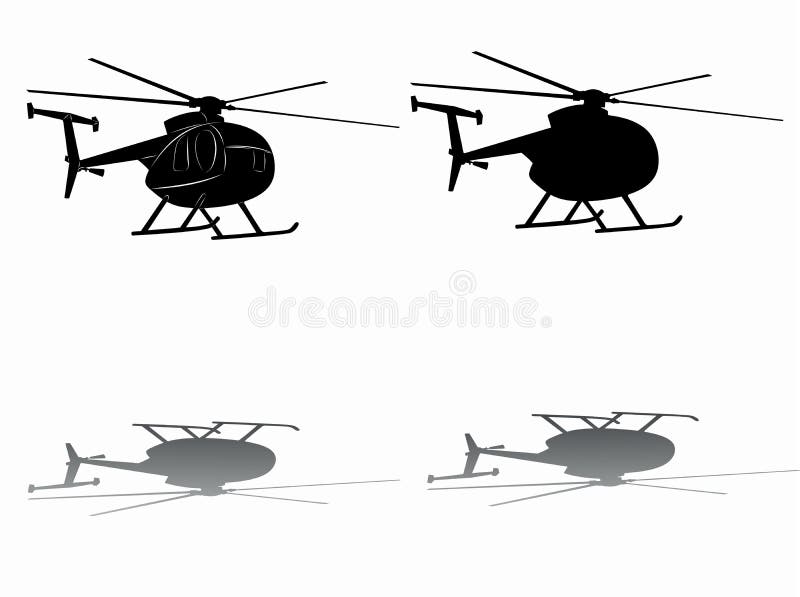 Silhouette of Helicopter. Vector Drawing Stock Vector - Illustration of ...