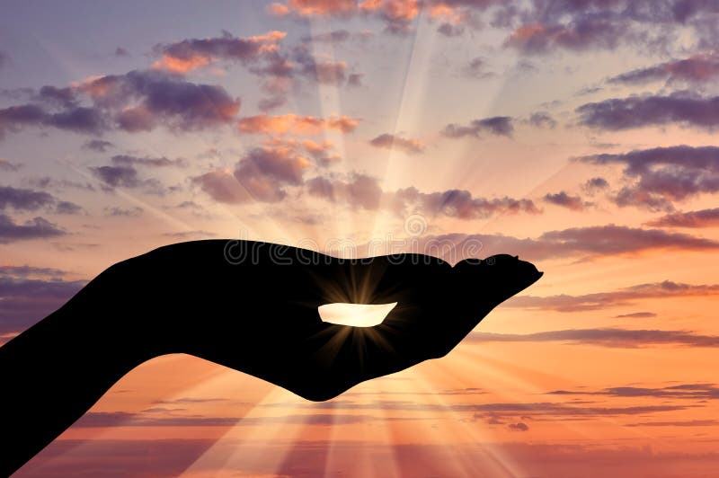 Silhouette Helping Hand Gesture Stock Image - Image of sunset, religion ...
