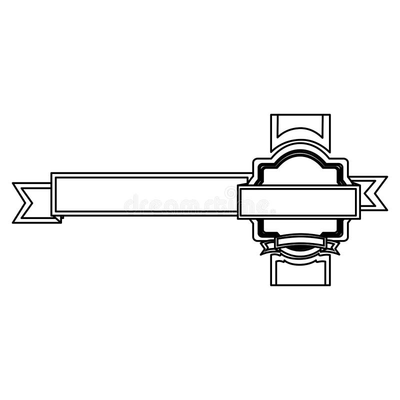 Silhouette Heraldic Border with Long Ribbon Decorative Stock ...