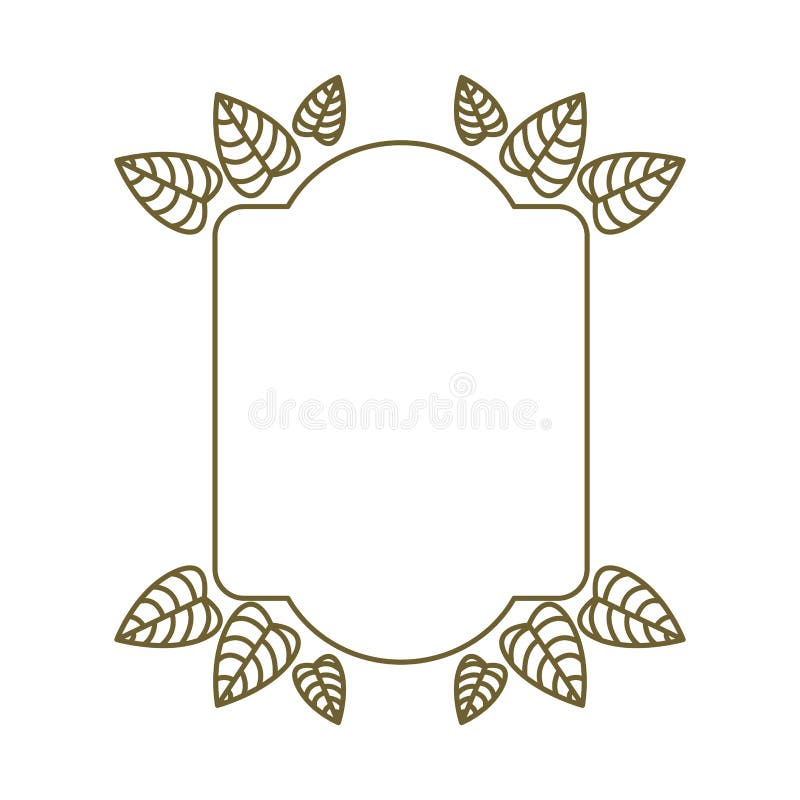 Silhouette Heraldic Decorative Frame with Leaves Stock Vector ...