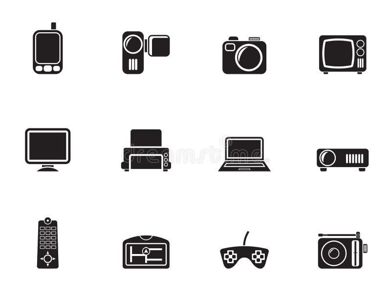 Silhouette Communication Channels and Social Media Icons Stock Vector ...