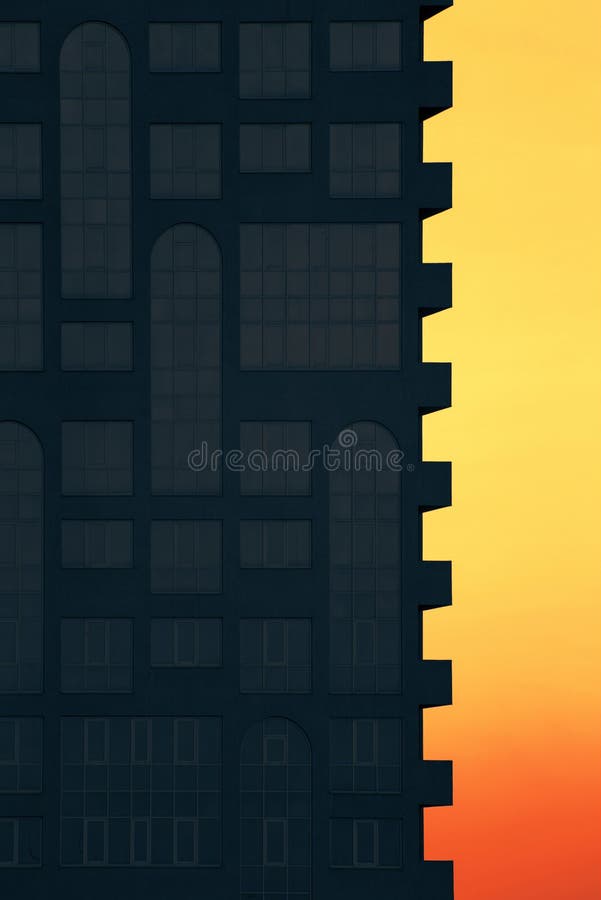 Silhouette of High-rise Building Stock Illustration - Illustration of ...