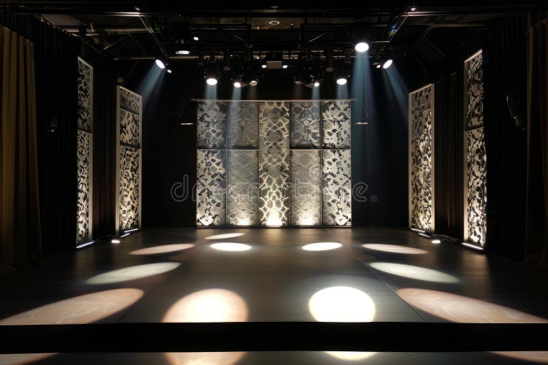 Silhouette Highlighting the Refined Elegance of a Modern Display Stage ...