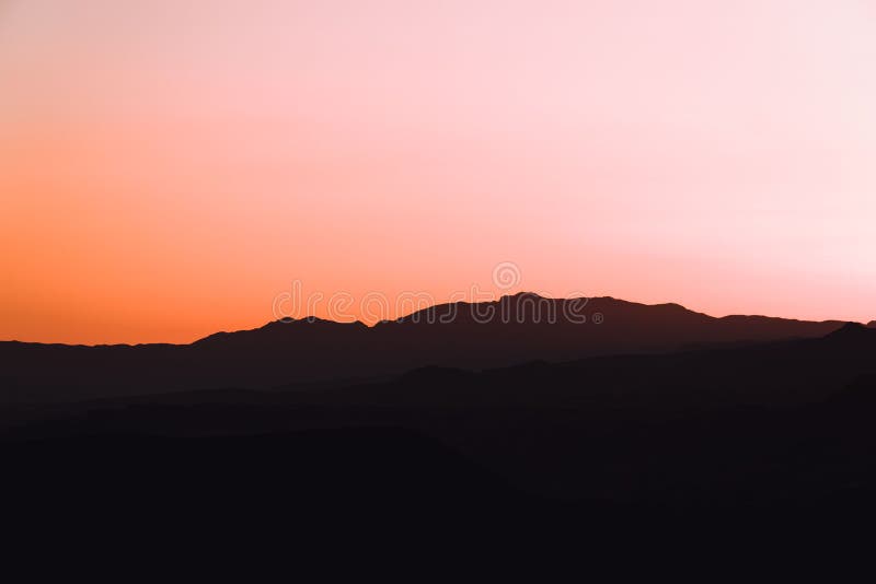 Silhouette of a Hills on the Sunset Stock Photo - Image of dusk ...
