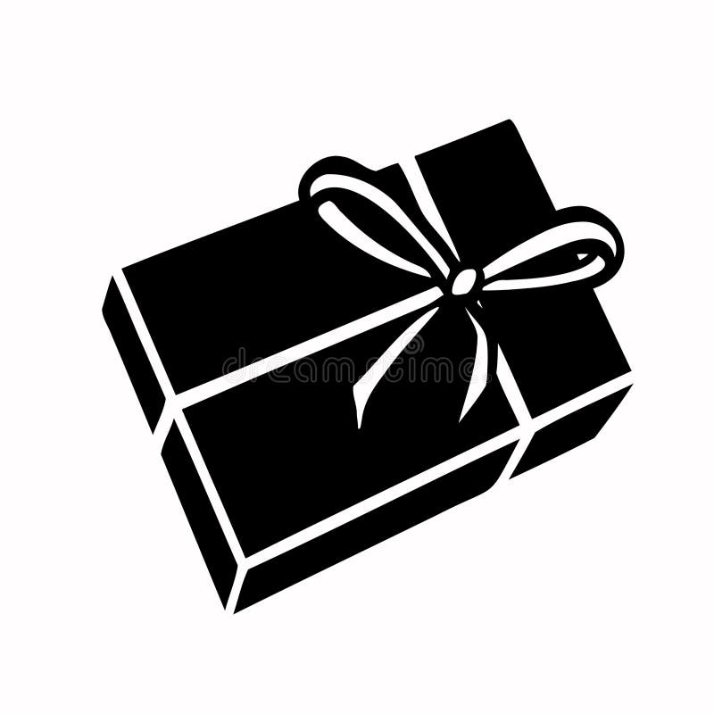Silhouette, Holiday Gift Logo with Bow, Vector Illustration Stock Vector - Illustration of ...