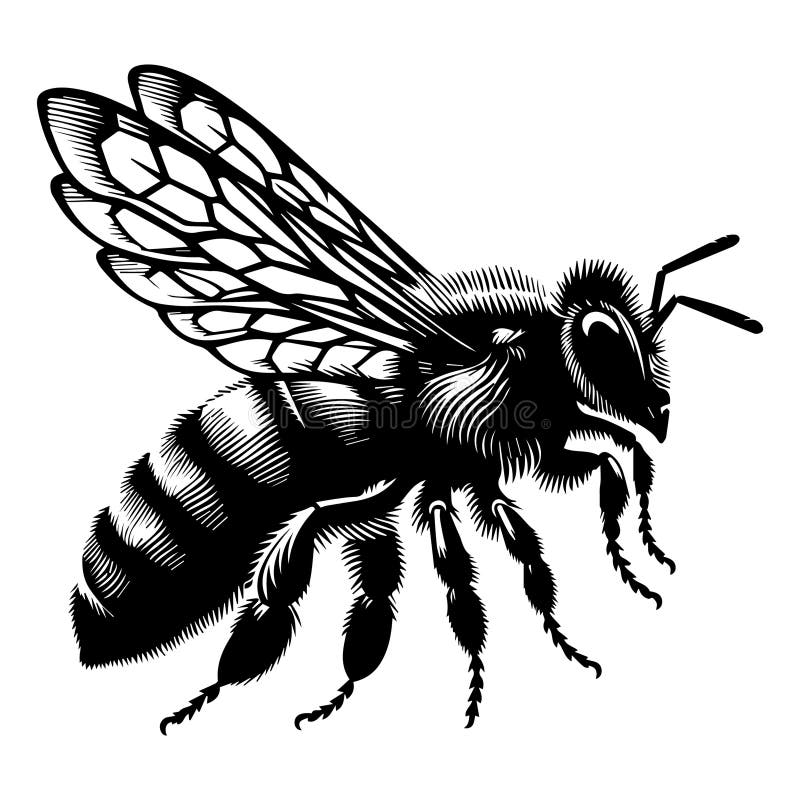 Honey Bee Icon Silhouette Vector Art Illustration Isolated on a Solid ...