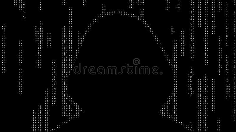 Anonymous Hacker Silhouette in Binary Code Rain Stock Footage - Video of digital, animation ...