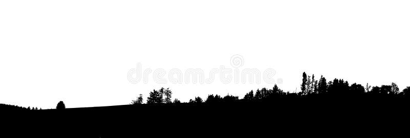 Silhouette of Horizon - Trees, Bush with Bare Branches Stock Vector ...