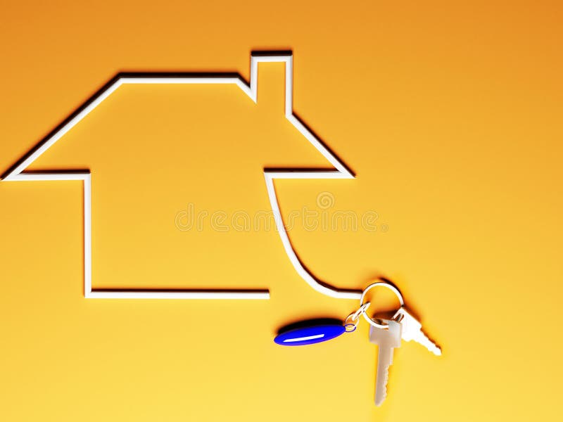 Silhouette of the House Along with the Keys Stock Illustration ...