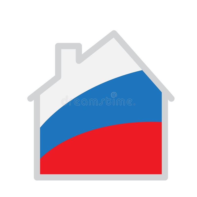 Silhouette of the House with Russian Tricolor Inside Stock Vector ...