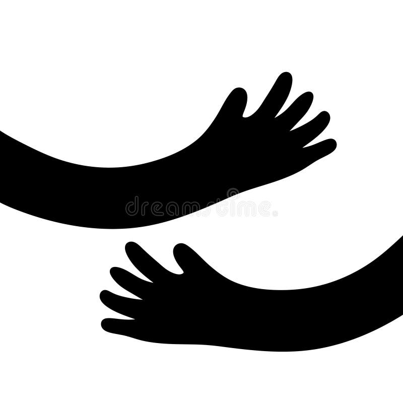 Silhouette of Hugging Hands. Concept of Support and Care Stock Vector ... Silhouette of Hugging Hands. Concept of Support and Care Stock Vector ...