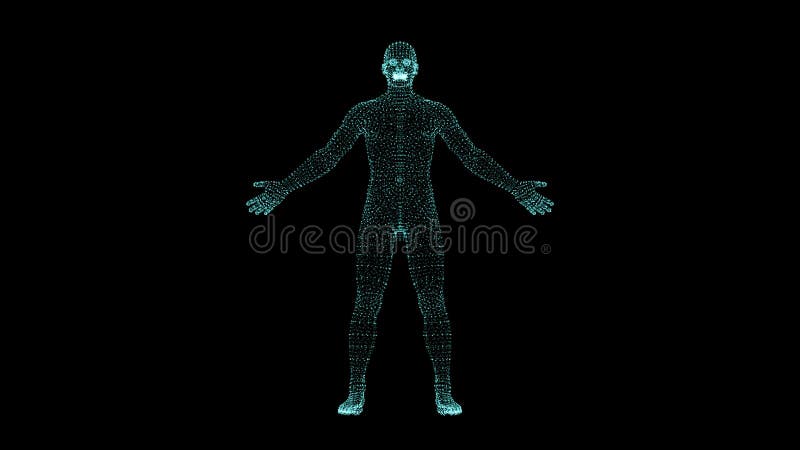 Abstract Digital Rotating DNA Molecule in Transparent Background Stock ...