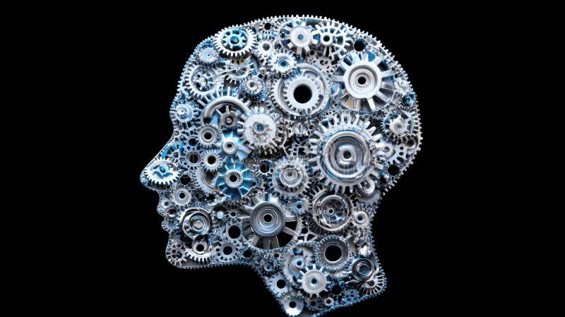 Human Head Contour Filled with Interlocking Gears Symbolizes the ...