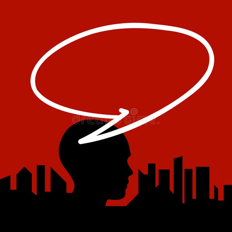 Silhouette of Human Head with Empty Bubble Stock Vector - Illustration ...