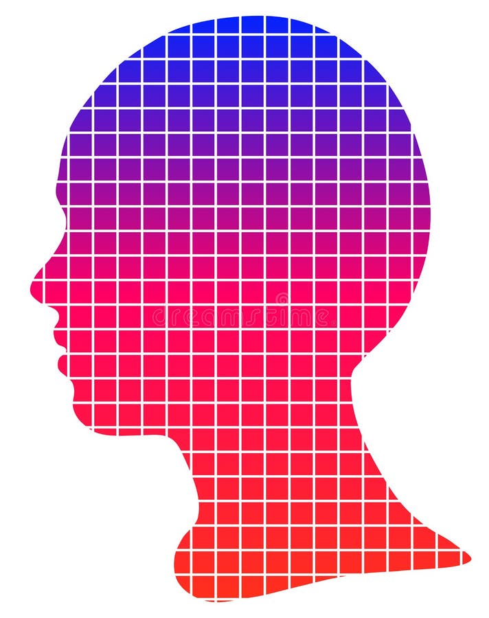 Silhouette of Human Head, Grid Vector Stock Vector - Illustration of ...