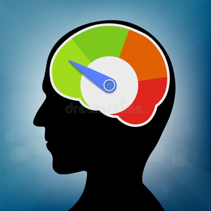 Silhouette Human Head with Level Scale and Arrow Stock Vector ...