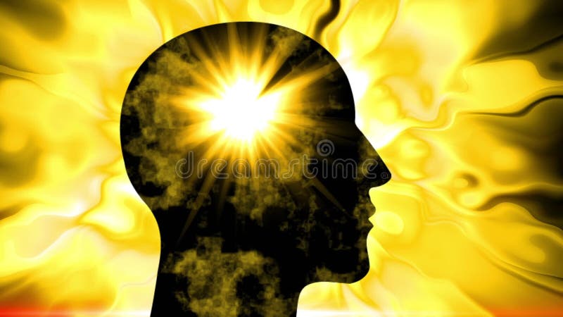 Silhouette of Human Head with Light Flare Effect Stock Video - Video of ...
