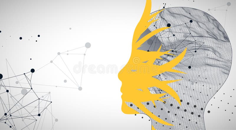 The Silhouette of the Human Head is Made with the Help of Waves and ...