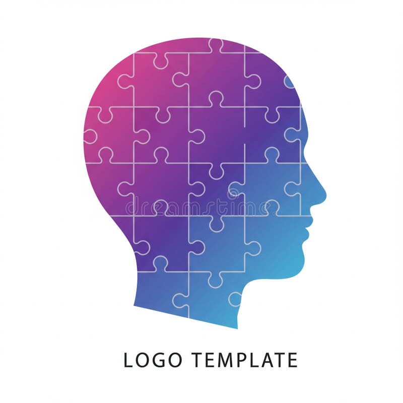 Silhouette of a Human Head in Profile, Designed with an Interlocking ...