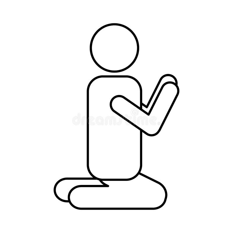 Silhouette Human Praying Icon Stock Vector - Illustration of holy, help ...