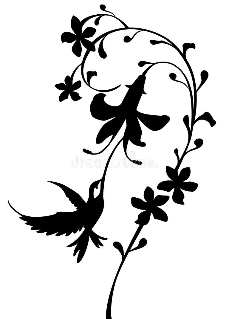 Hummingbird Silhouette Pattern Stock Illustrations – 1,628 Hummingbird ...