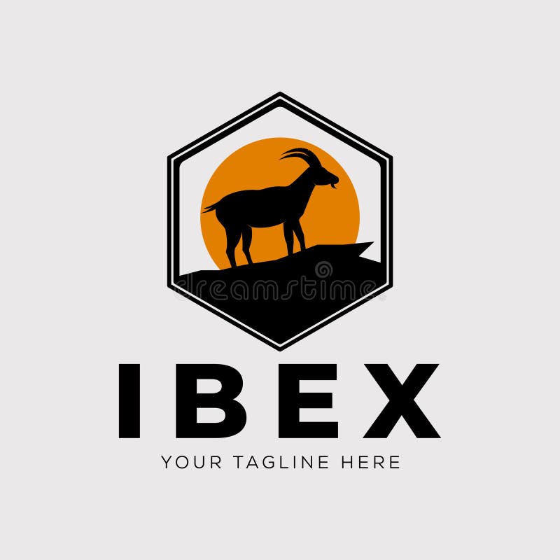 Silhouette Ibex or Mountain Goat Logo Vector Illustration Design. Stock ...