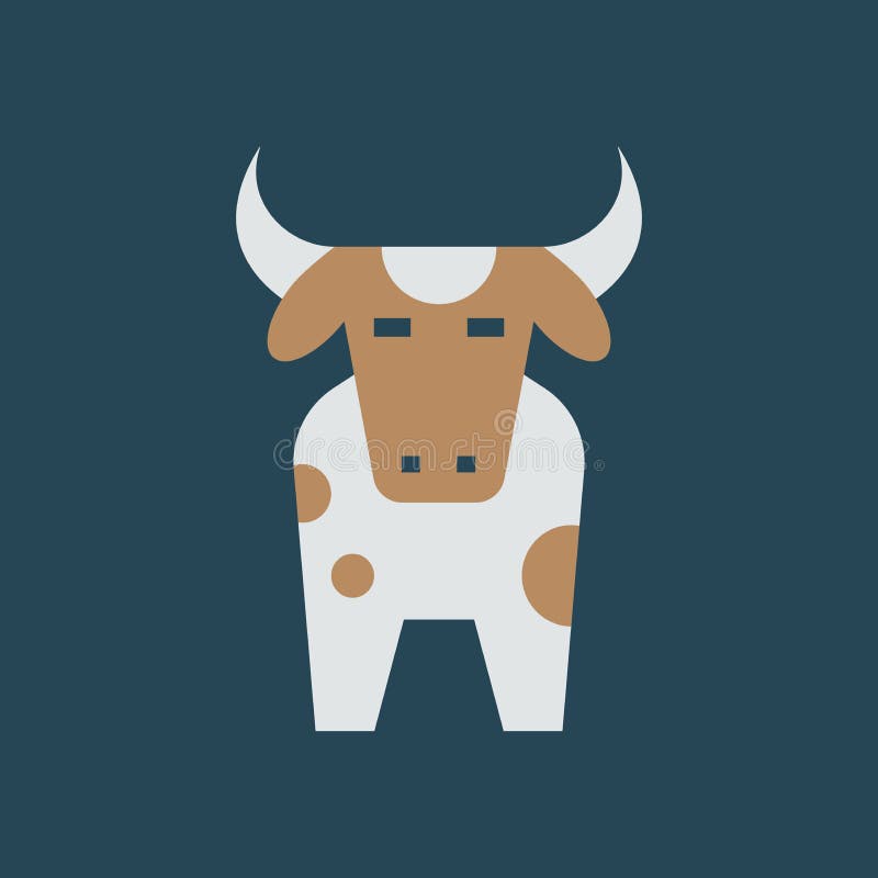 Silhouette Icon Cow. Flat Vector Illustration. Stock Vector ...