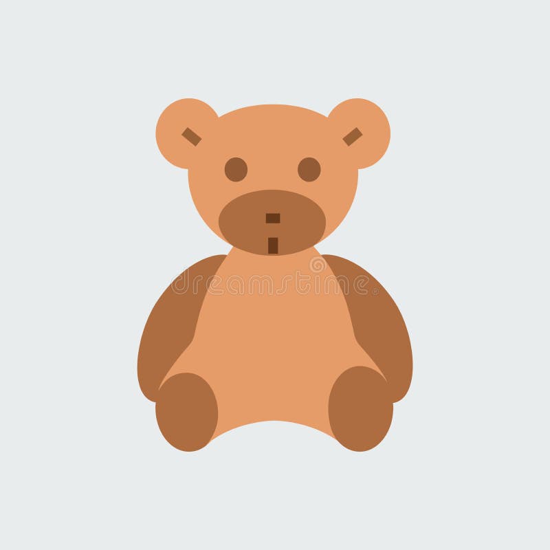 Silhouette Icon Plush Bear. Flat Vector Illustration. Stock Vector ...