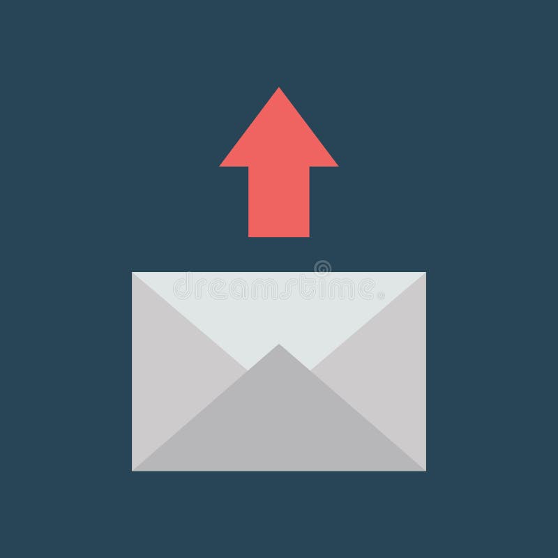 Silhouette Icon Send Email. Flat Vector Illustration Stock Vector ...