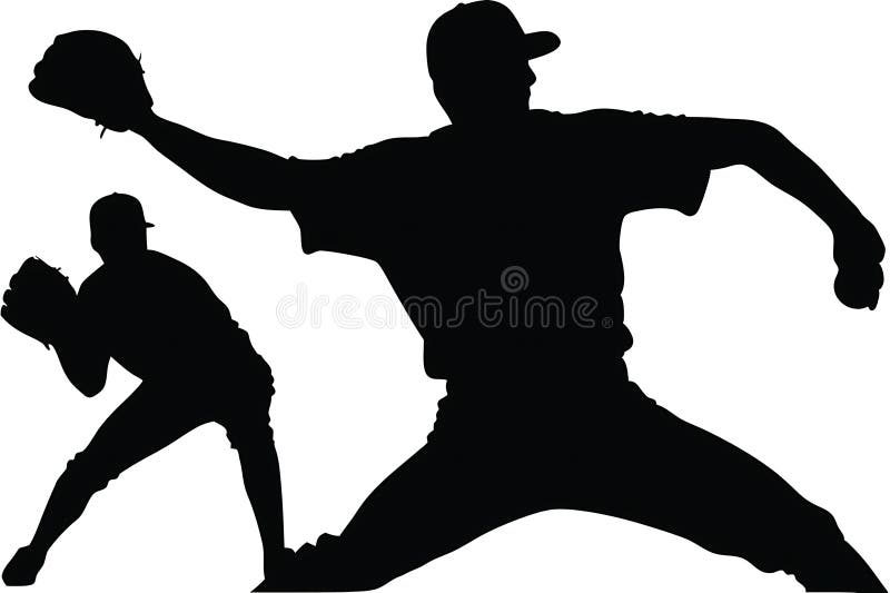 Baseball Pitcher Silhouette Stock Illustration - Illustration of ...