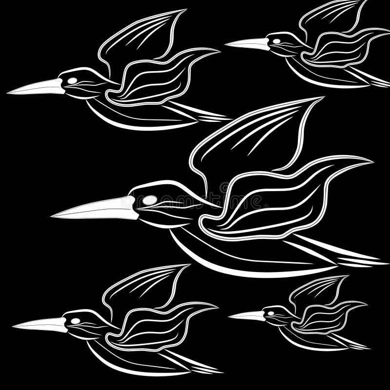 Animated Silhouette Image of a Group of Birds Flying Side by Side Stock ...