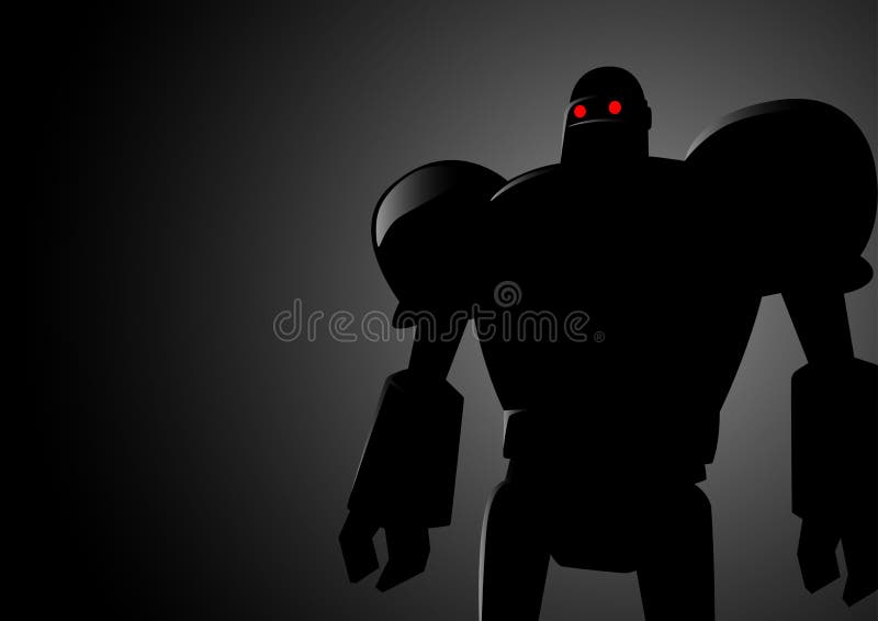 Silhouette Illustration of a Robot Stock Vector - Illustration of ...
