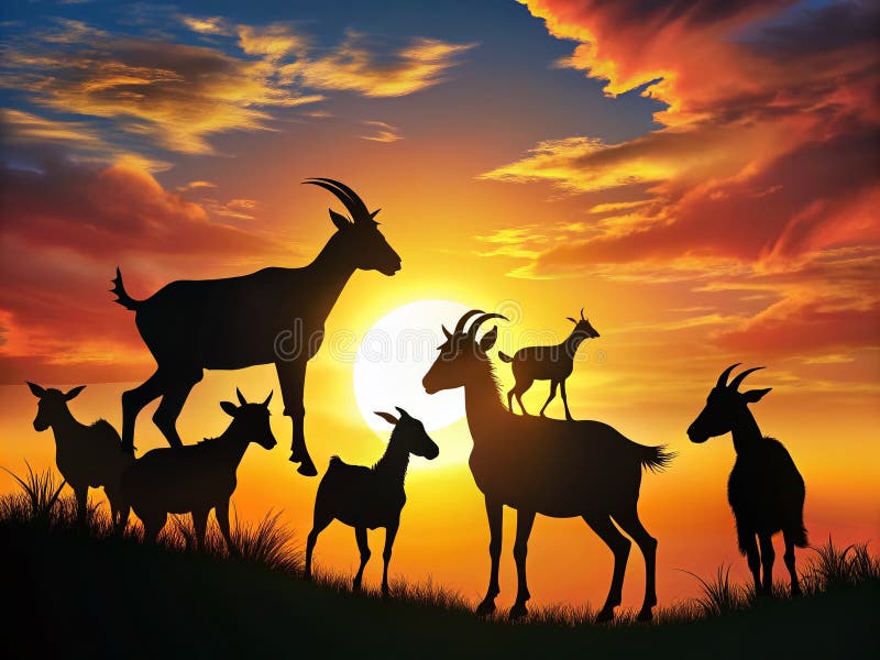 Silhouette Illustrations of Farm Goats a Comprehensive Collection for ...