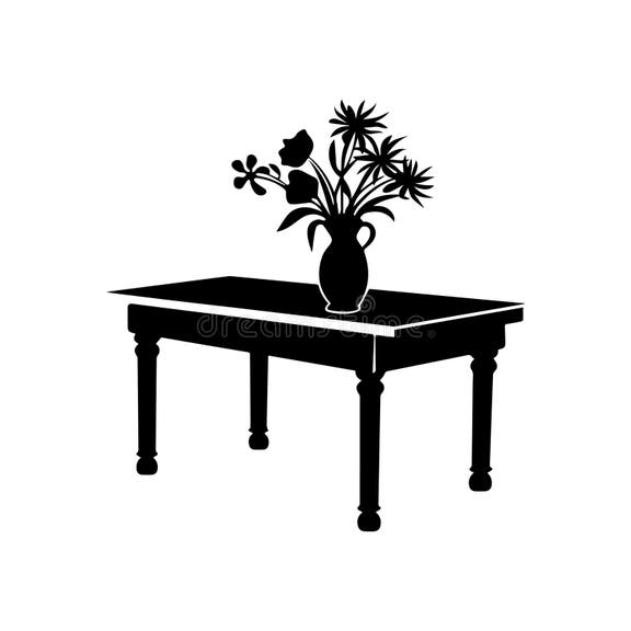 Silhouette Image of a Table" is a Minimalist Graphic Representation ...