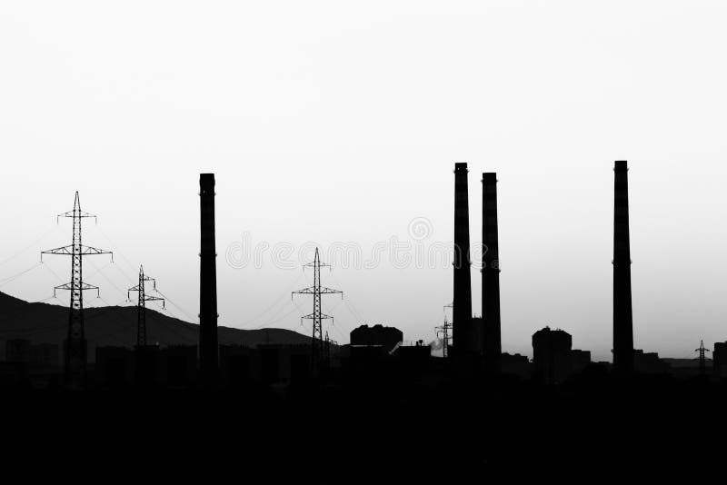 Industrial silhouette stock image. Image of smog, pollution - 30272673