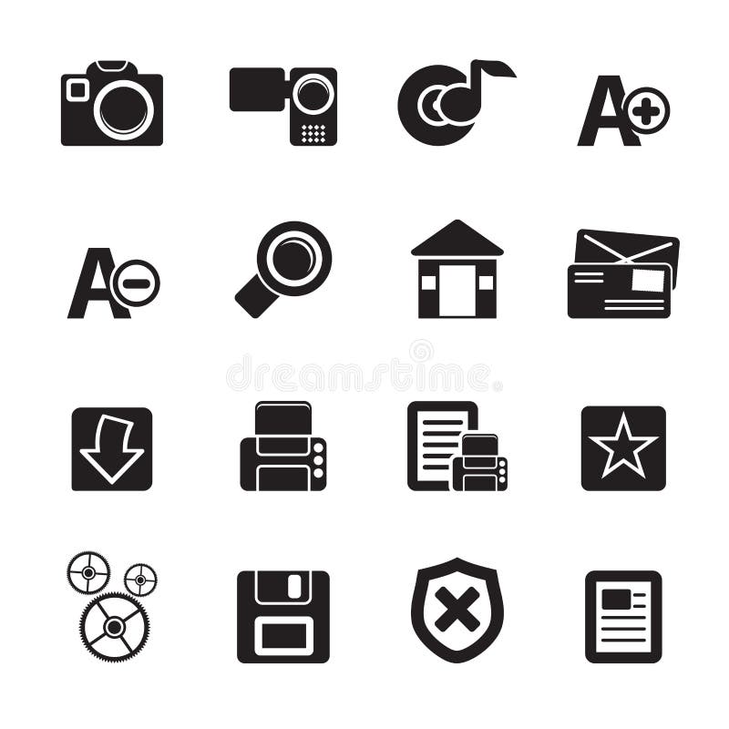 Silhouette Website, Internet and Computer Icons Stock Vector ...
